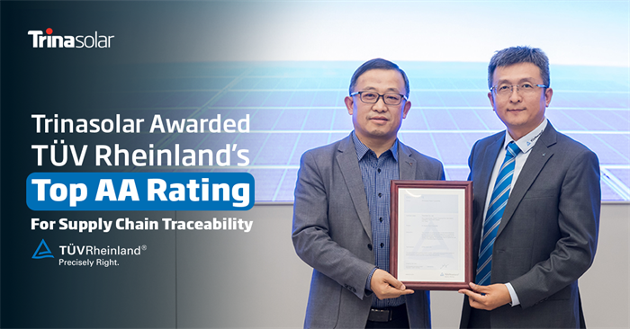 Trinasolar Awarded TÜV Rheinland's Top AA Rating for Supply Chain Traceability | Trina Solar